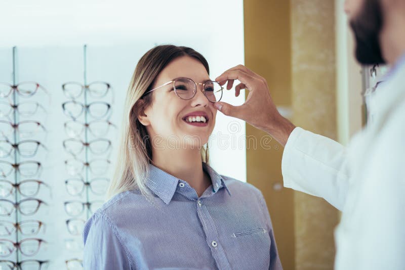 Visual Examination of the Eyes of a Young Woman at the Eye Clinic Stock ...