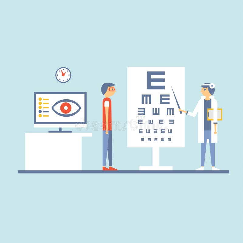 At Ophthalmologist Vector Illustration in Flat Stock Vector ...