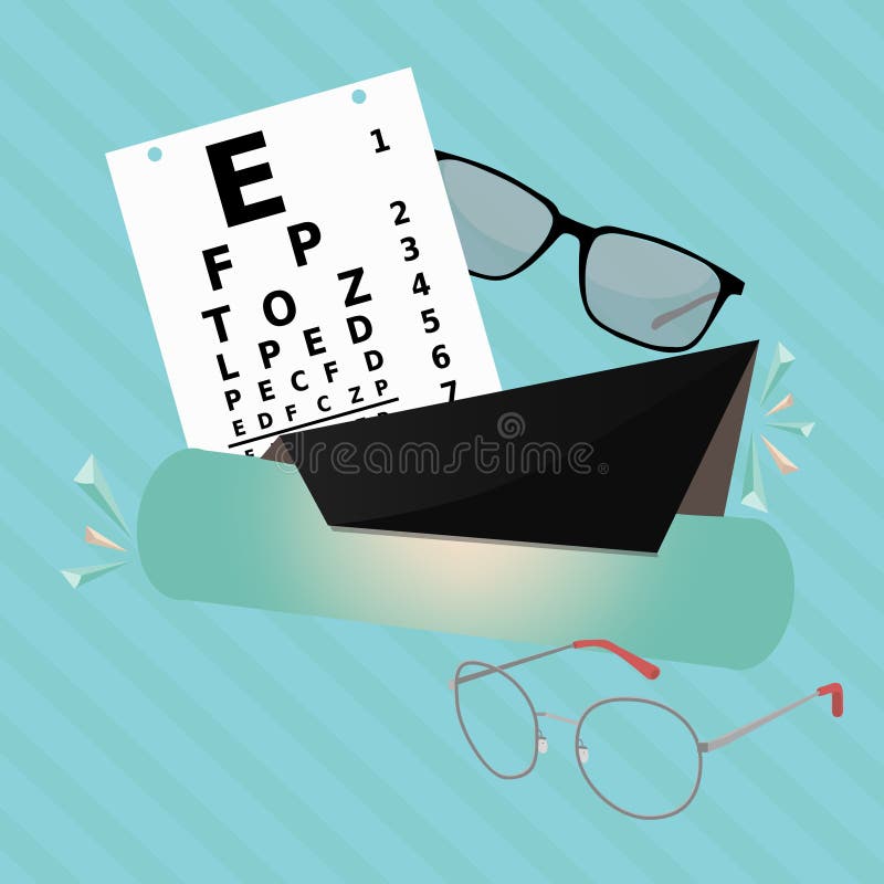 Ophthalmology Banner with Outline Pictograms Stock Vector ...