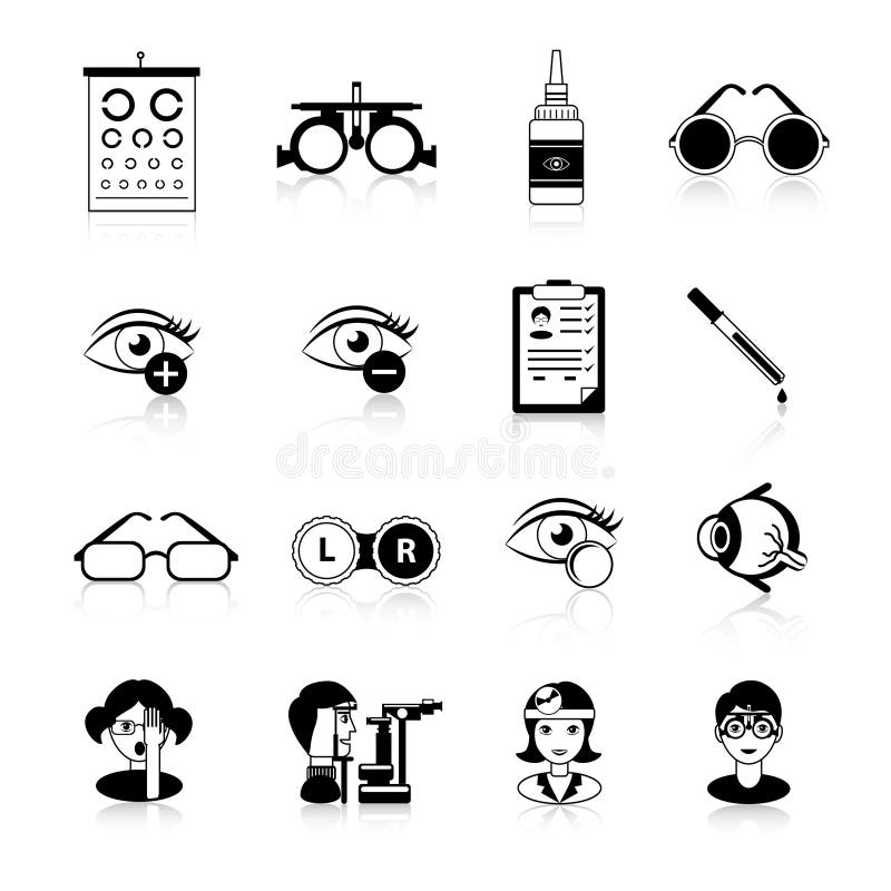 Ophthalmology Icons Set stock vector. Illustration of left - 62501376