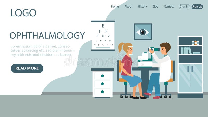 Ophthalmology landing page stock vector. Illustration of medicine ...