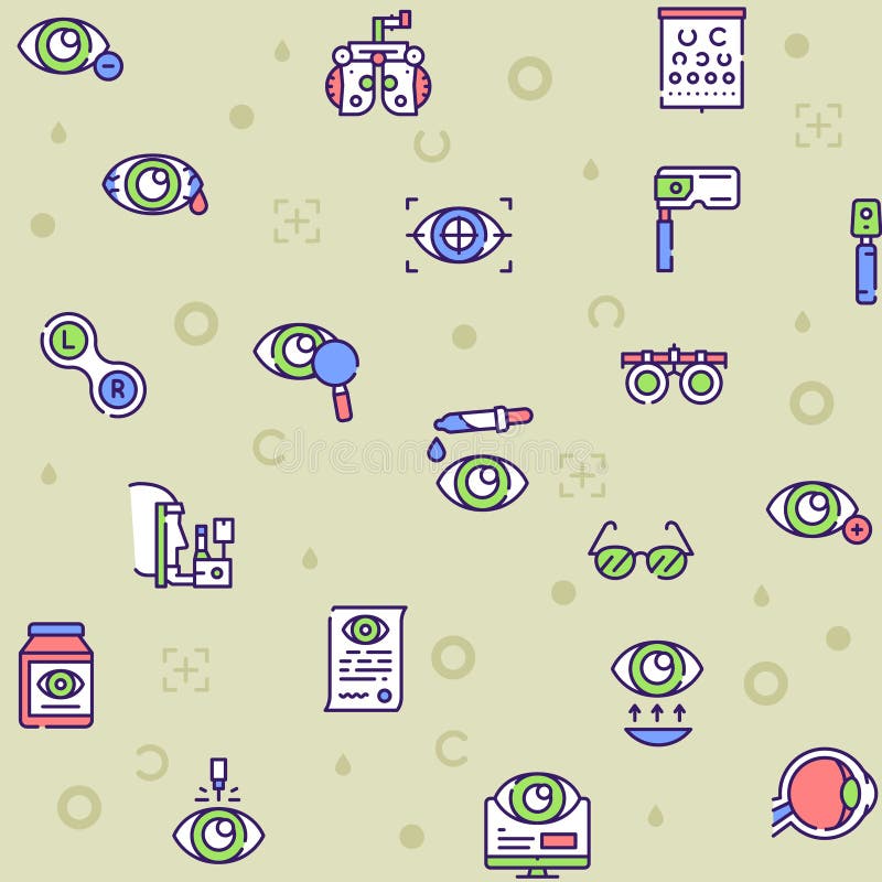 Ophthalmology Color Linear Vector Icons Set. Stock Vector ... Ophthalmology Color Linear Vector Icons Set. Stock Vector ...