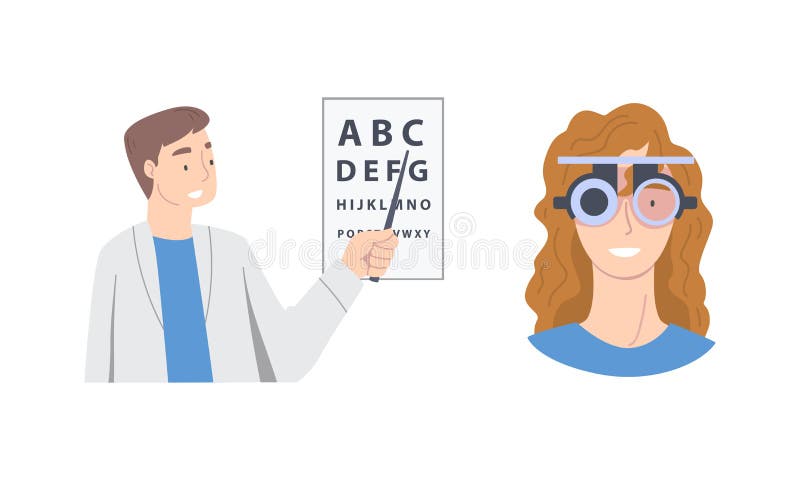 Optician Eye Test Cartoon Stock Illustrations – 942 Optician Eye Test ...