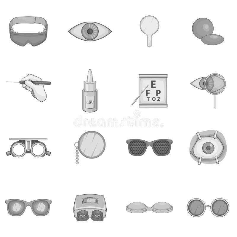 Vector Set of Medical Icons for Ophthalmology. Stock Vector ...
