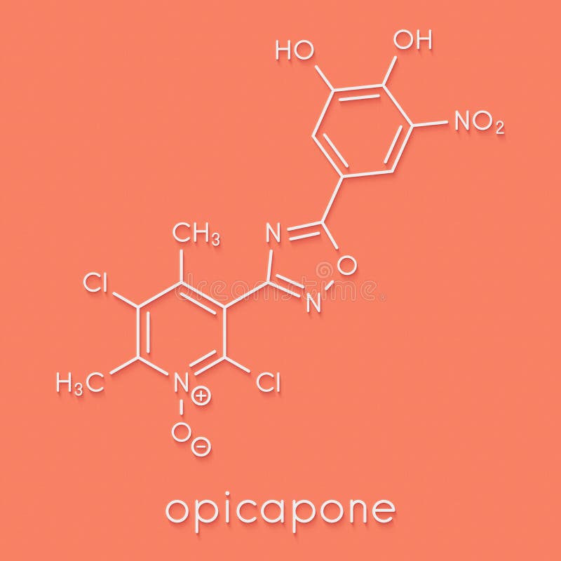 Opicapone Parkinson`s Disease Drug Molecule. Skeletal Formula Stock ...