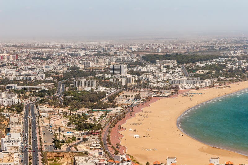 Opinião Da Cidade De Agadir, Marrocos Imagem de Stock - Imagem de ...