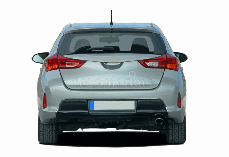 Opinião Traseira Do Carro Branco Imagem de Stock - Imagem de emergência ...