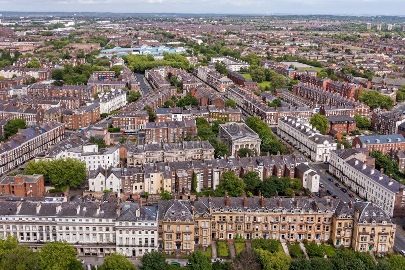 Centro De Ciudad De Liverpool - Antena Imagen de archivo - Imagen de ...