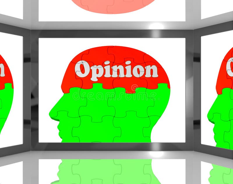 Opinion on Brain on Screen Showing Personal Opinion Stock Illustration ...