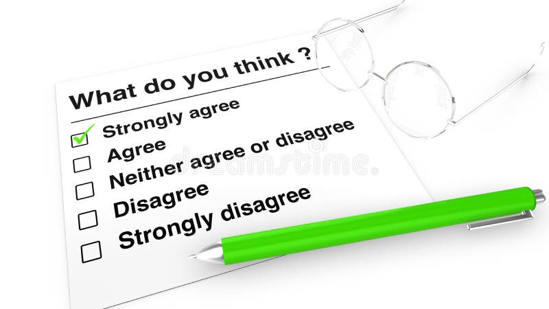 Opinion Poll Paper,pen and Glasses Stock Illustration - Illustration of ...