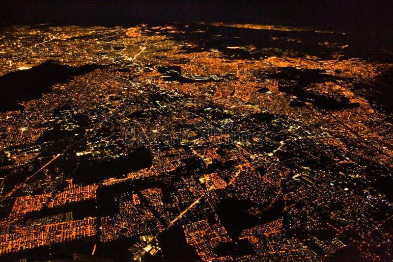 Opinión Panorámica De La Noche De Ciudad De México, México Imagen de ...