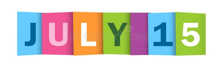 JULY 15 Colorful Typography Banner Stock Vector - Illustration of ...
