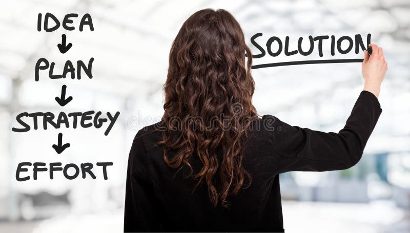 Leuk Meisje Bedrijfskleding Dragen En Probleem Schrijven En ...