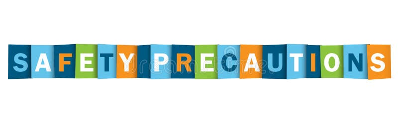 SAFETY PRECAUTIONS Colorful Typography Banner Stock Illustration ...