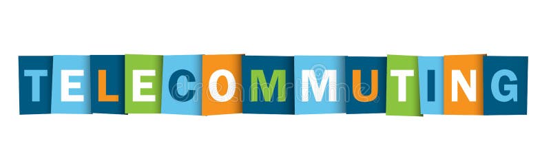 TELECOMMUTING Colorful Typography Banner Stock Vector - Illustration of ...