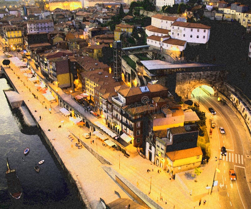 Oporto City. Douro River. Ribeira Stock Image - Image of beauty ...