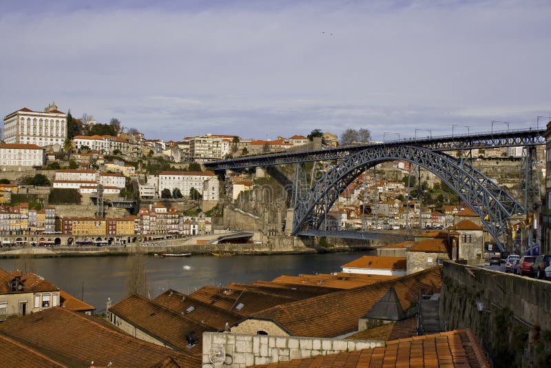 Oporto View with D. Luis Bridge Stock Image - Image of porto ...