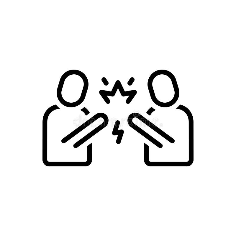 Black Line Icon for Opponents, Rival and Competitor Stock Illustration ...
