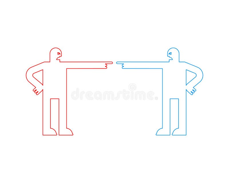 Opponents Shout and Swear. Two People Quarrel Stock Vector ...