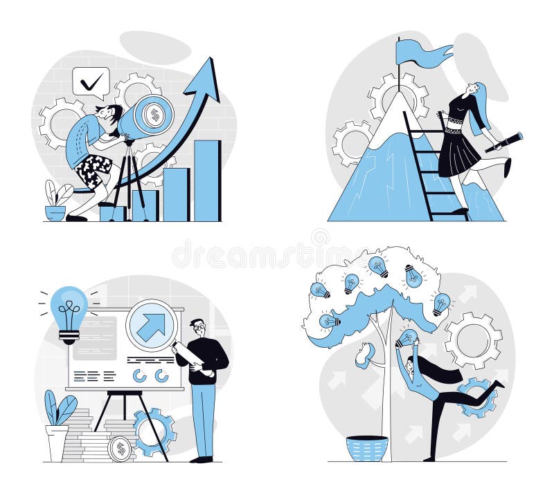 Opportunities Flat Concepts Stock Illustration - Illustration of ...