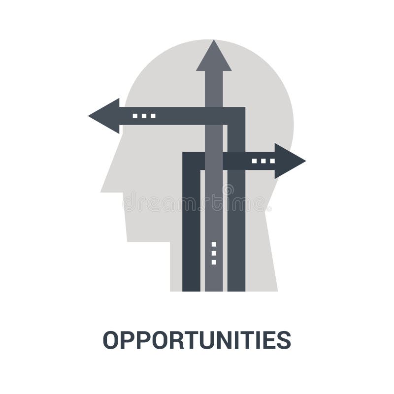 Opportunities Flat Icon Design Concept Stock Vector - Illustration of ...