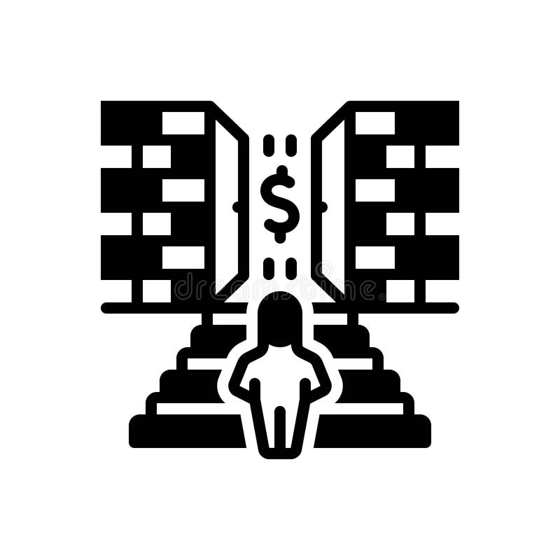 Black Solid Icon for Opportunities, Chance and Work Stock Vector ...