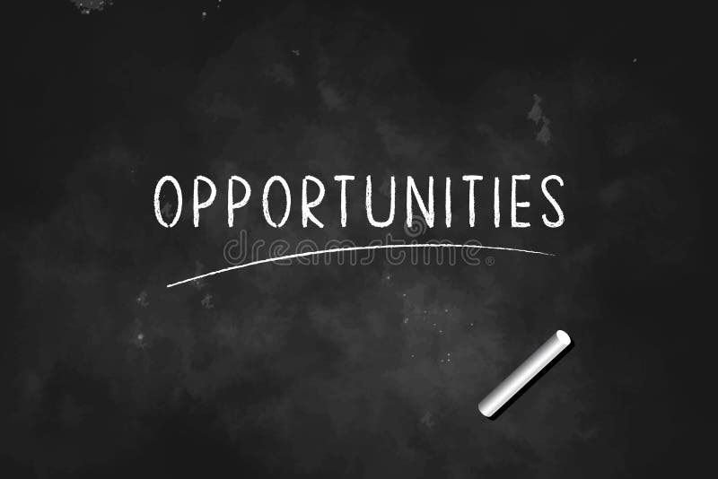 Opportunities Written with Chalk on Blackboard Icon Logo Design Vector ...