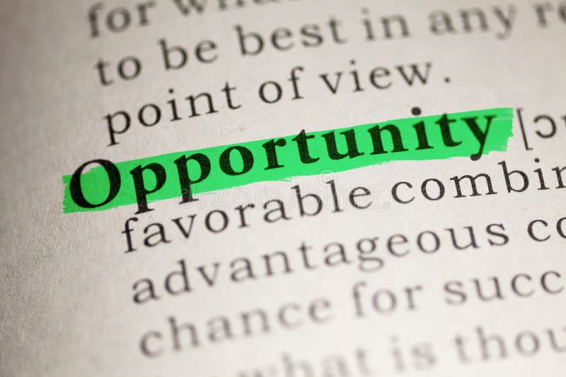 Definition Of The Word Opportunity Stock Image - Image of book, green ...