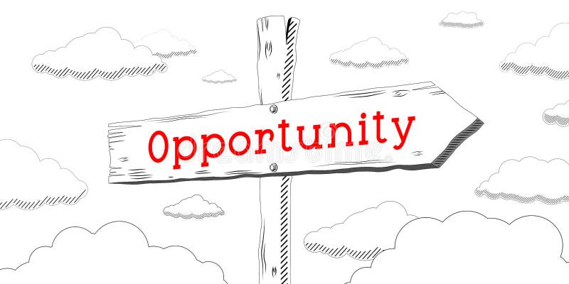 Opportunity - Outline Signpost with One Arrow Stock Illustration ...