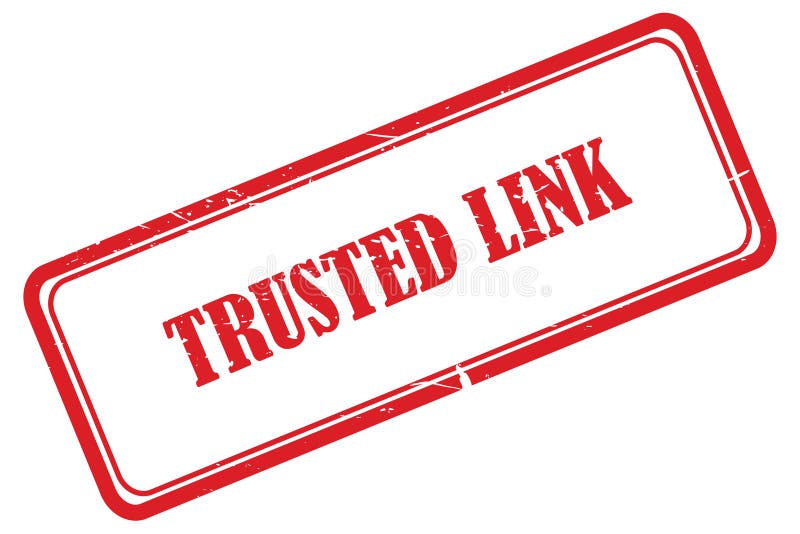 Trusted Link Stamp on White Stock Illustration - Illustration of ...