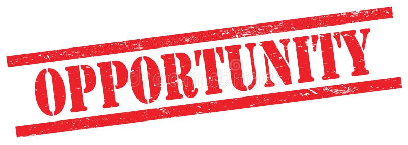 OPPORTUNITY Text on Red Grungy Rectangle Stamp Stock Illustration ...