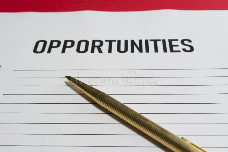 Opportunity Text on White Paper Stock Photo - Image of corporate ...
