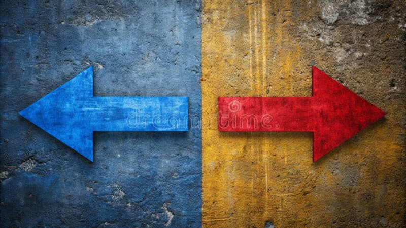 Opposing Arrows Representing Conflict Contrasting Views and Balanced ...