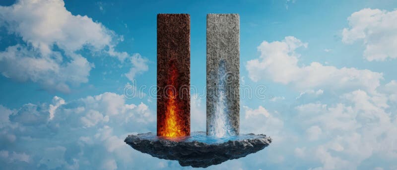 Opposing Elements in Balance Stock Illustration - Illustration of ember ...