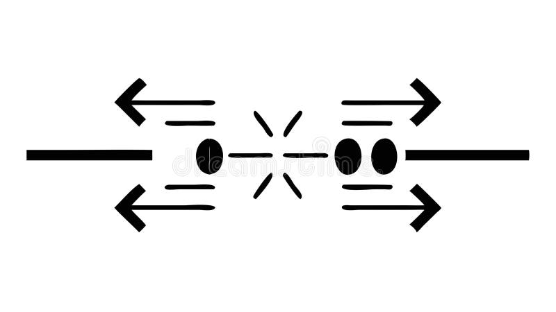 Opposing Forces in Conflict, Symbolizing Confrontation, Vector Design ...