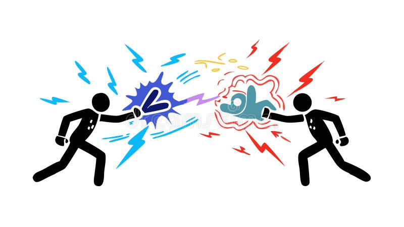 Opposing Forces Energy Battle, Conflict and Dynamic Interaction, Vector ...