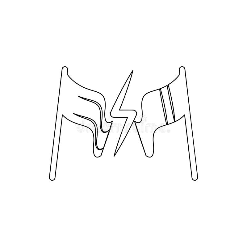 Opposing Sides Flags Icon. Element of Conflict for Mobile Concept and ...