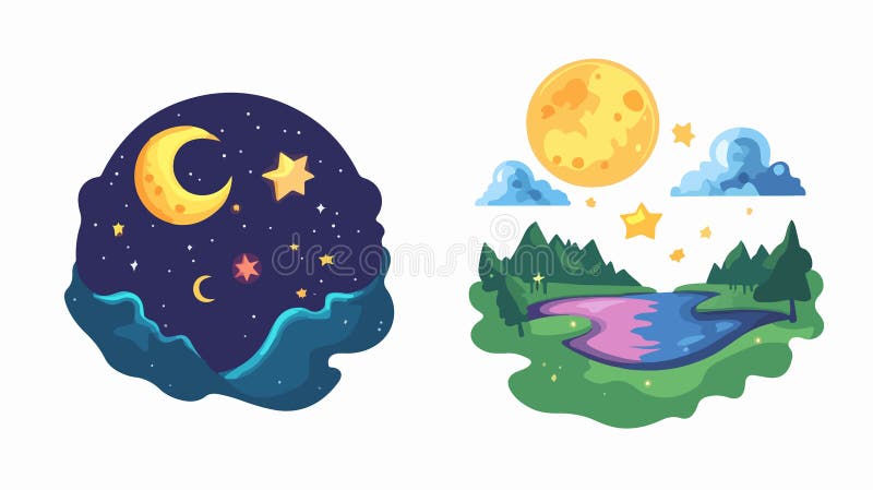 Opposite Adjective Words with Day and Night on Split Concept Stock ...