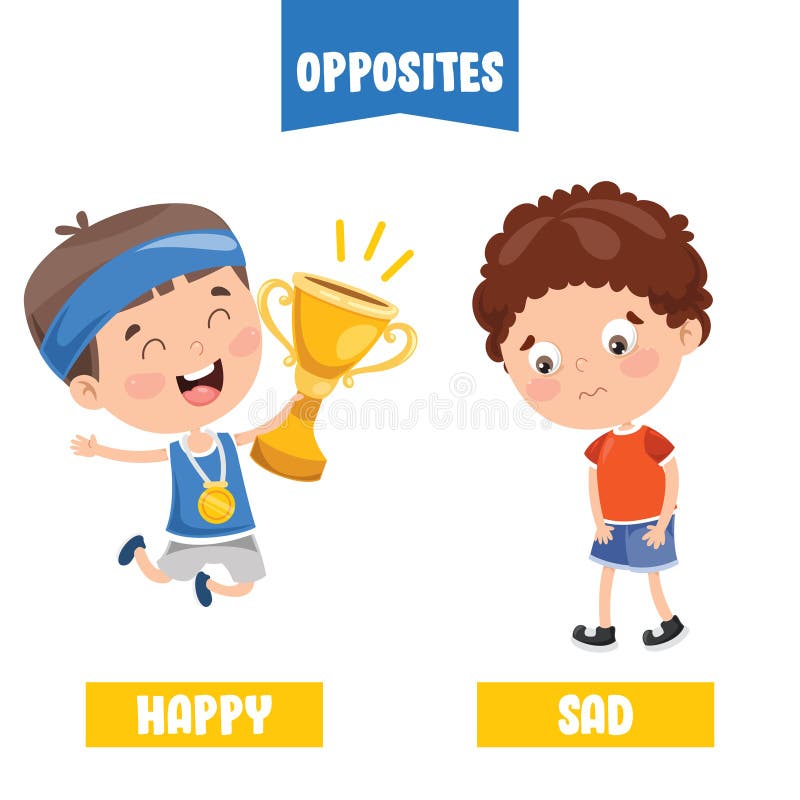 Opposite Words Happy Sad Stock Illustrations – 33 Opposite Words Happy ...