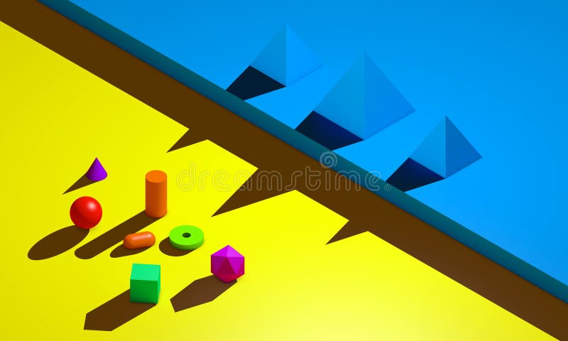 Opposite Different Geometric Shapes Representing Separation Stock ...