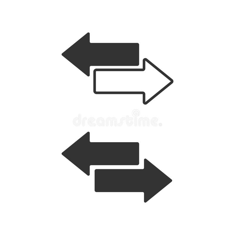 Opposite Direction Arrow or Transfer Icon Isolated Vector Illustration ...
