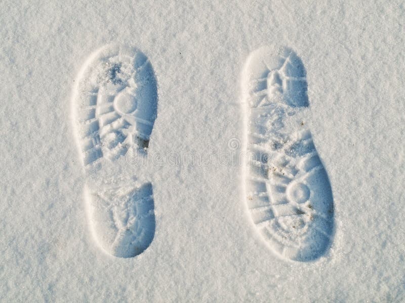 Opposite Direction Footprints Stock Image - Image of season, frost: 7639481