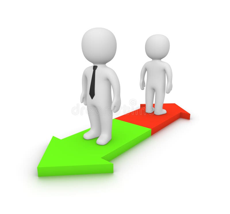 3d Man Stop Concept Arrows Pointing in Opposite Directions Stock ...