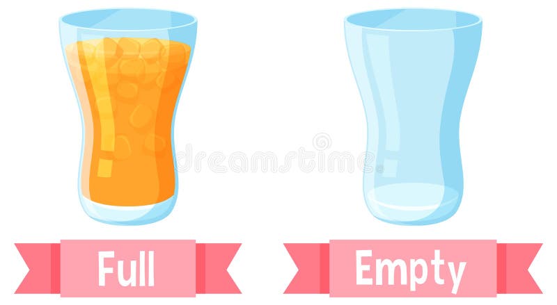 Opposite English Words Full and Empty Stock Vector - Illustration of ...