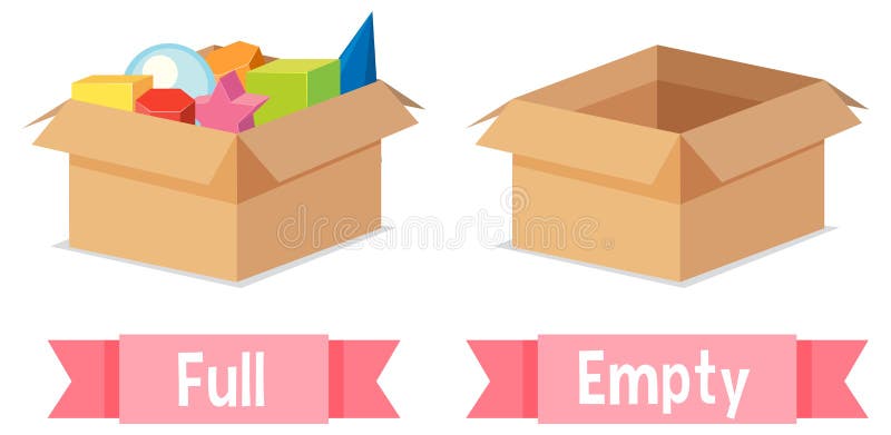 Opposite Words Full Empty Stock Illustrations – 11 Opposite Words Full ...