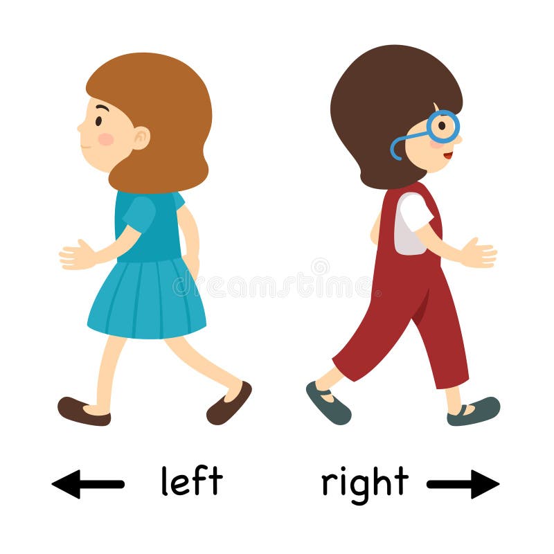 Opposite left and right stock vector. Illustration of happy - 278145733
