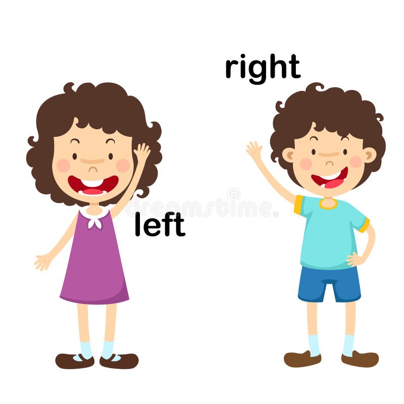 Cute Example of Opposite Word Antonym for Kid Stock Vector ...