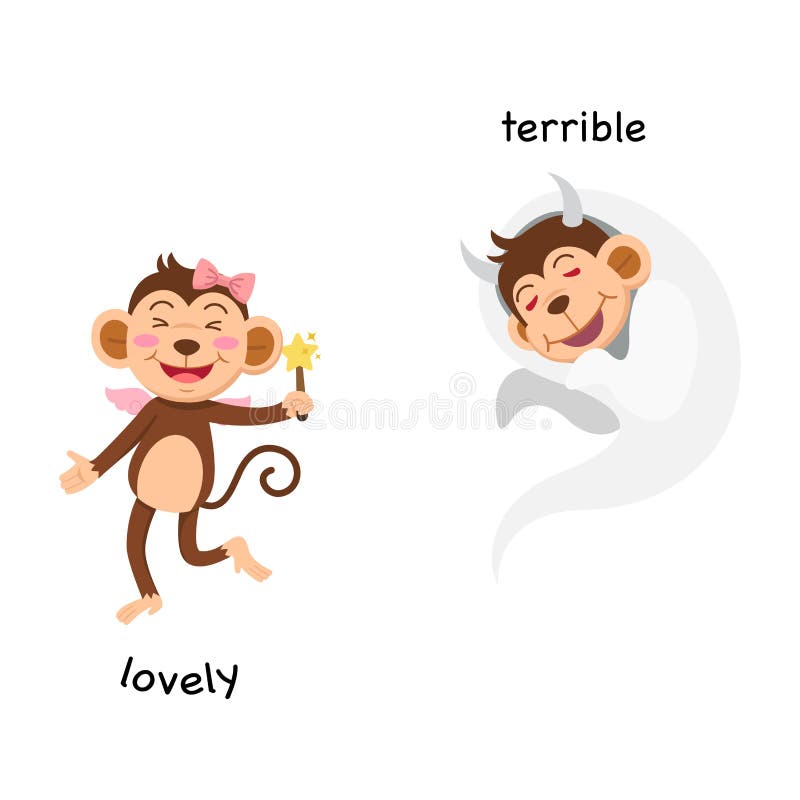 Opposite Lovely and Terrible Stock Vector - Illustration of design ...