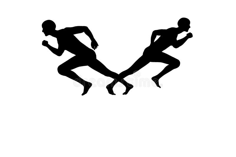 Opposite Runners stock illustration. Illustration of compete - 4332702