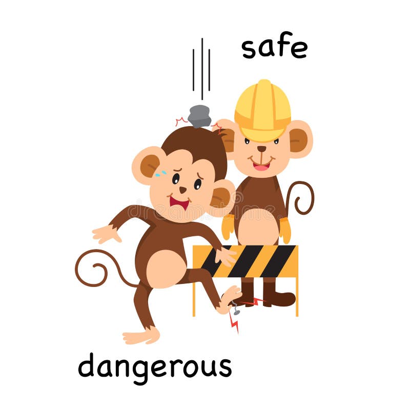 Opposite Safe and Dangerous Illustration Stock Vector - Illustration of ...